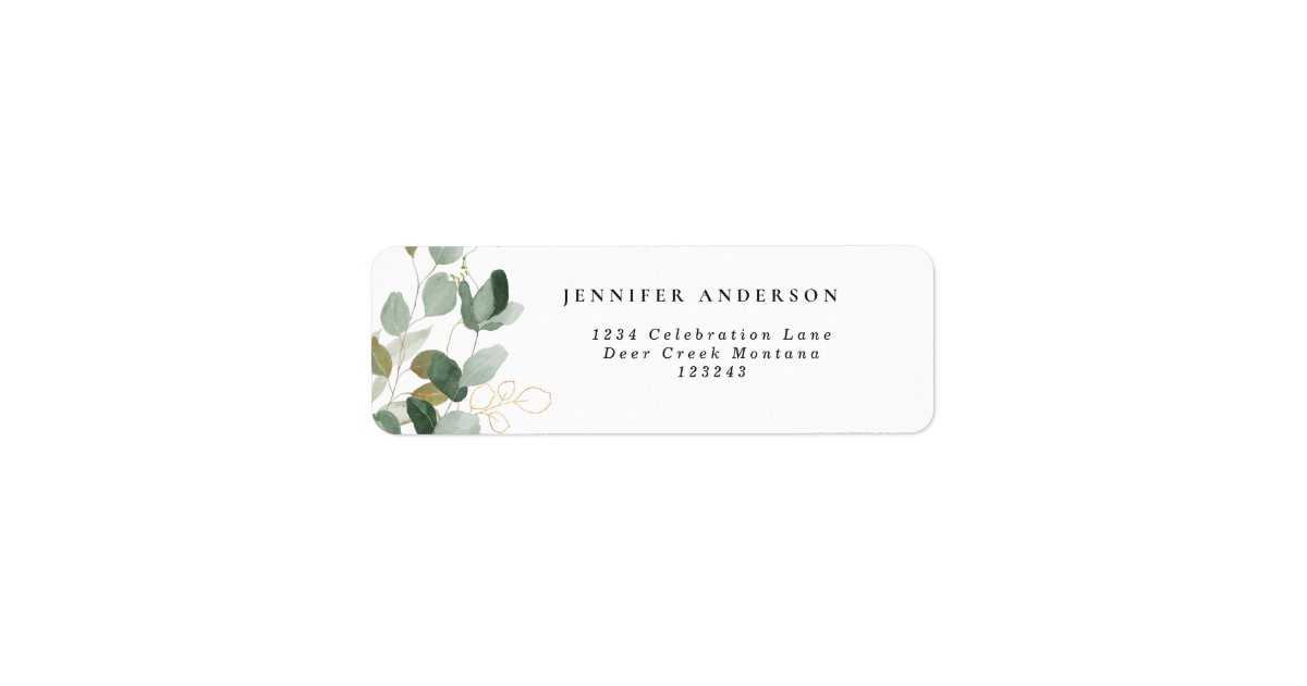 Eucalyptus Greenery Succulent Label | Zazzle