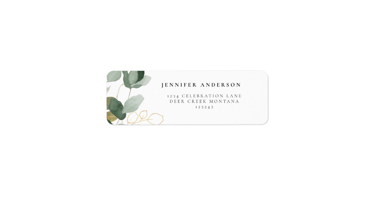 Eucalyptus Greenery Succulent Label | Zazzle