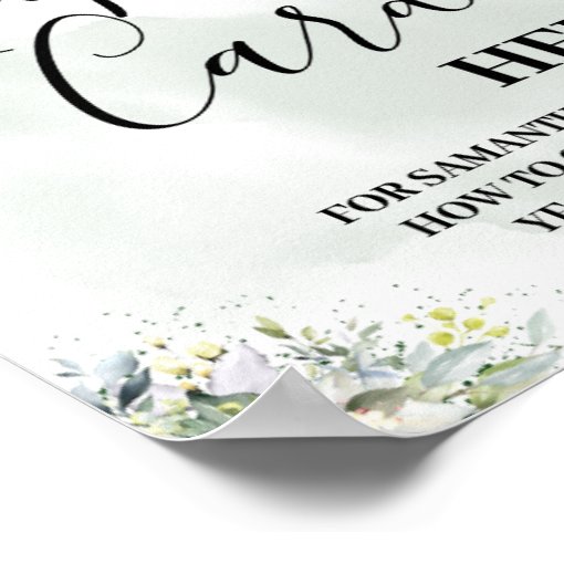 Eucalyptus greenery succulent recipe card sign | Zazzle