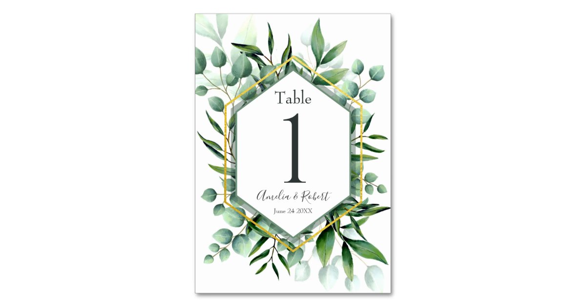 Eucalyptus Greenery Table Number | Zazzle
