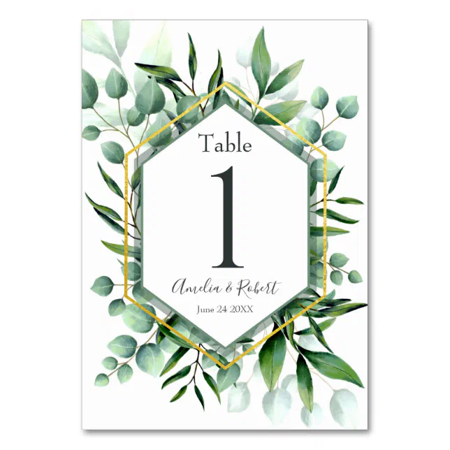 Eucalyptus Greenery Table Number | Zazzle