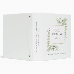 Eucalyptus Greenery Wedding Photo 3 Ring Binder | Zazzle