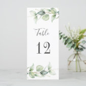 Eucalyptus Greenery Wedding Seating Table Number | Zazzle