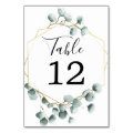 Eucalyptus Greenery Wedding Table Numbers | Zazzle