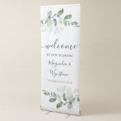 Eucalyptus Greenery Wedding Welcome Retractable Banner | Zazzle