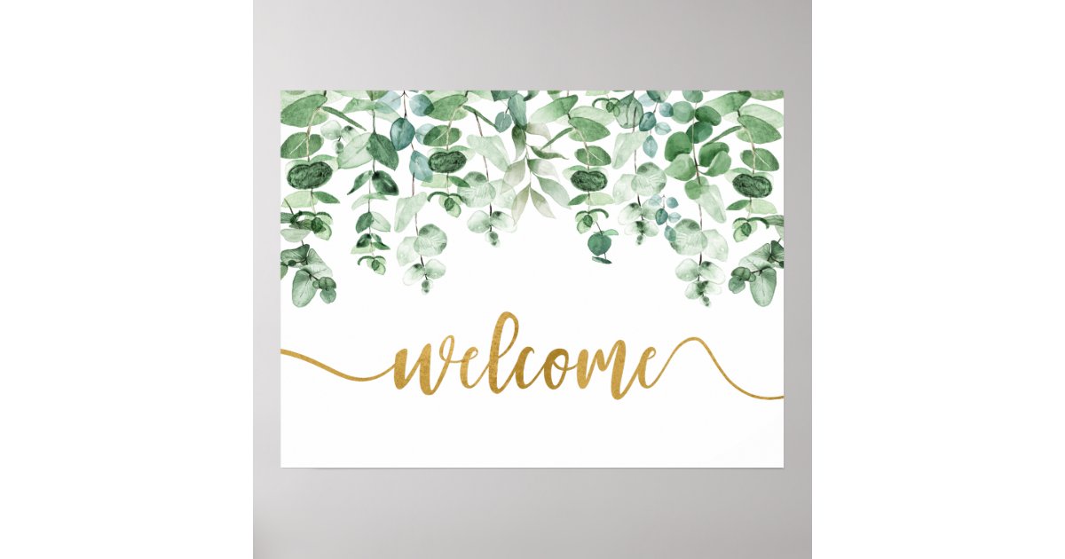 Eucalyptus Greenery Welcome Sign | Zazzle