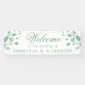 Eucalyptus Leaves Elegant Welcome Wedding Banner | Zazzle
