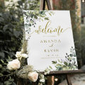 Eucalyptus Leaves Gold Welcome Sign Foam Board | Zazzle