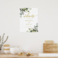 Eucalyptus Leaves Gold Welcome Wedding Sign | Zazzle
