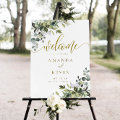 Eucalyptus Leaves Gold Welcome Wedding Sign | Zazzle