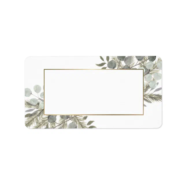 Eucalyptus Leaves & Pine Blank DIY Print Address Label | Zazzle