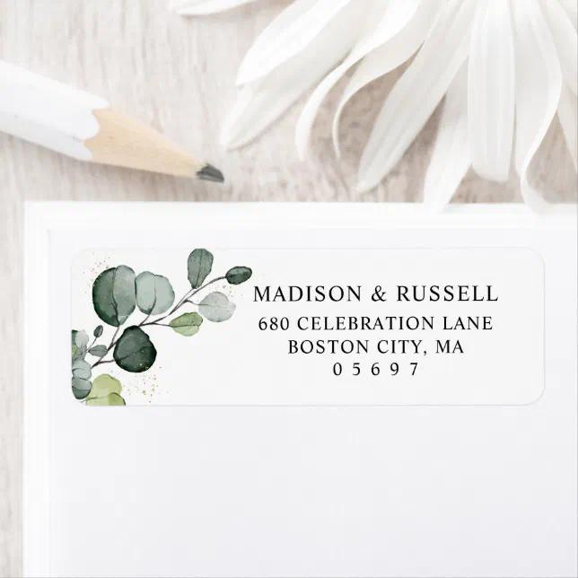 Eucalyptus Leaves Return Address Label | Zazzle
