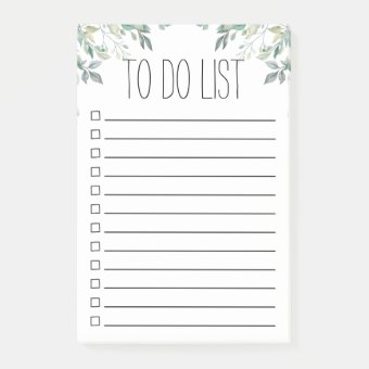 Eucalyptus Leaves To Do List or Grocery List Post-it Notes | Zazzle