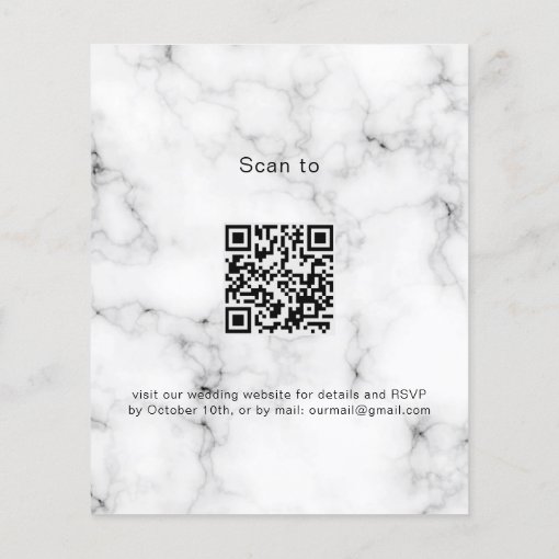 Eucalyptus marble QR code wedding invitation | Zazzle