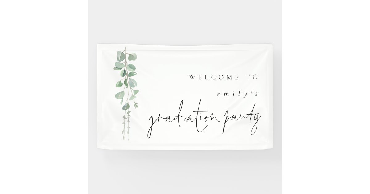 Eucalyptus Name Welcome to Graduation Party Banner | Zazzle