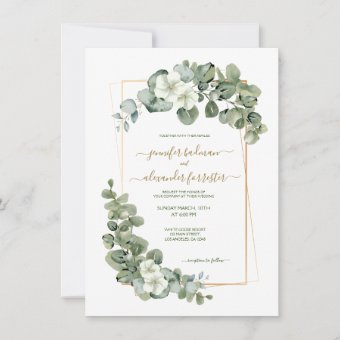 Eucalyptus Sage Green Watercolor Greenery Wedding Invitation | Zazzle