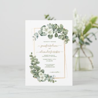 Eucalyptus Sage Green Watercolor Greenery Wedding Invitation | Zazzle
