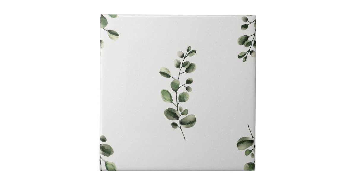 Eucalyptus Seamless Speckle Ceramic Tile | Zazzle