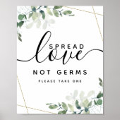 Eucalyptus Spread Love Not Germs Hand Sanitizer P Poster | Zazzle