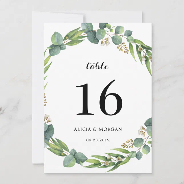 Eucalyptus table number | Zazzle