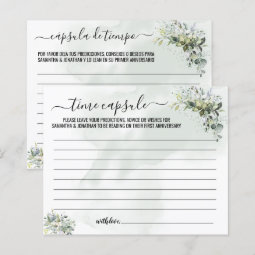 Eucalyptus Time capsule advice bilingual card | Zazzle