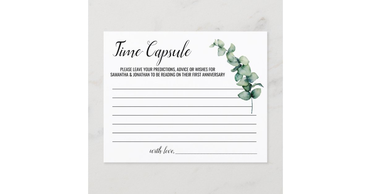 Eucalyptus Time Capsule Advice for Couple Card Flyer | Zazzle