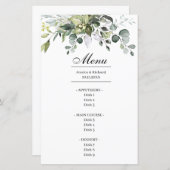 Eucalyptus Watercolor Dinner Menu Card | Zazzle