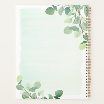 Eucalyptus Watercolor Greenery Garden Planner | Zazzle