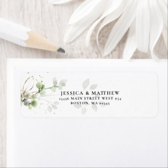 Eucalyptus Watercolor Greenery Label | Zazzle