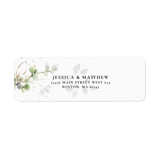 Eucalyptus Watercolor Greenery Label | Zazzle.com