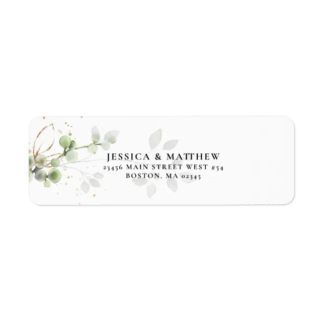 Eucalyptus Watercolor Greenery Label | Zazzle