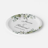 Eucalyptus Watercolor Wedding Paper Plates | Zazzle