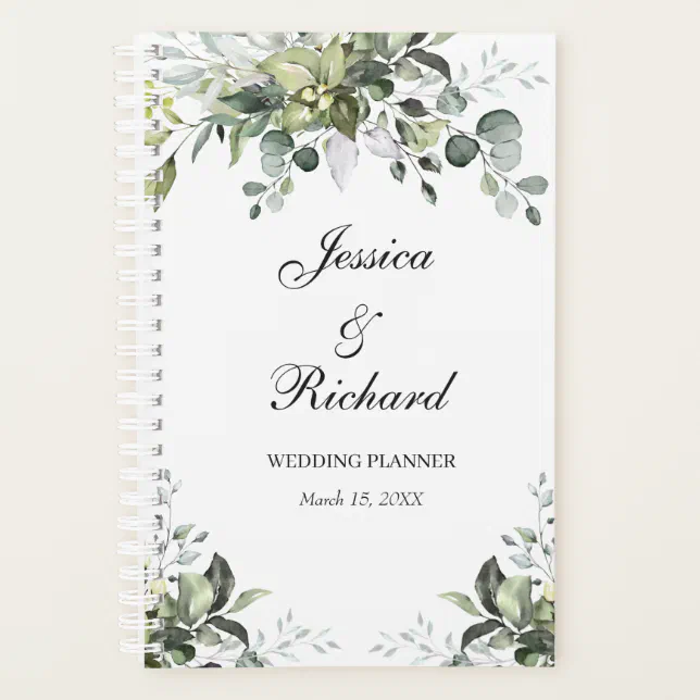 Eucalyptus Watercolor Wedding Planner | Zazzle