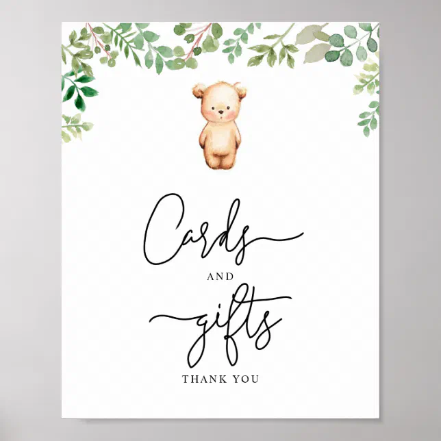 Eucalyptus We can bearly wait Cards and Gifts Poster | Zazzle