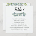 Eucalyptus Wedding Seating Table Number Names List | Zazzle