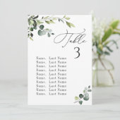 Eucalyptus Wedding Table Number Seating Chart Card | Zazzle