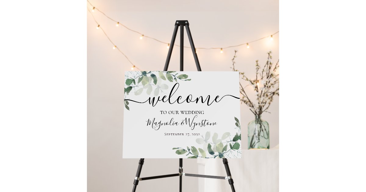 Eucalyptus Wedding Welcome Sign | Zazzle