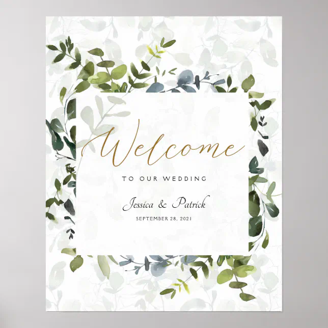 Eucalyptus Wedding Welcome Signs | Zazzle