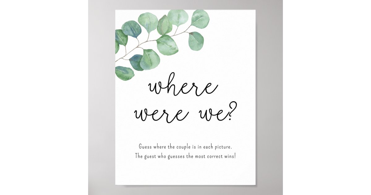 Eucalyptus - Where Were We Poster | Zazzle
