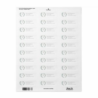 Eucalyptus Wreath Monogram Return Address Labels | Zazzle