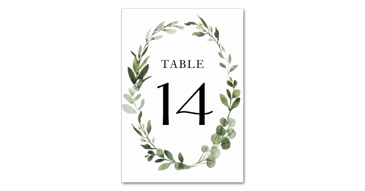 Eucalyptus Wreath Table Number | Zazzle