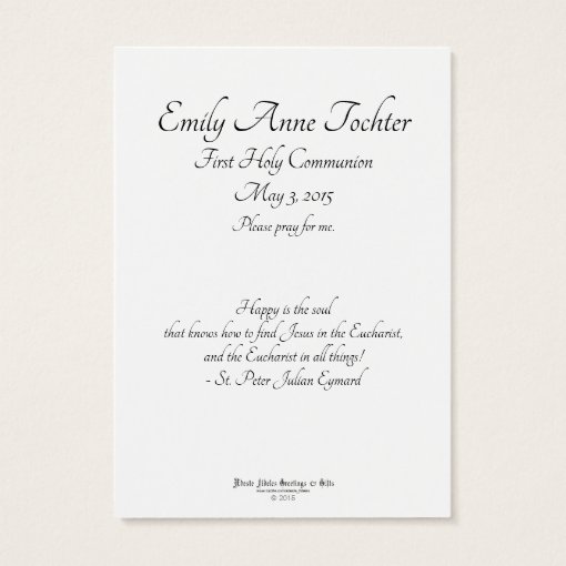Eucharist in All First Communion Prayer Cards | Zazzle