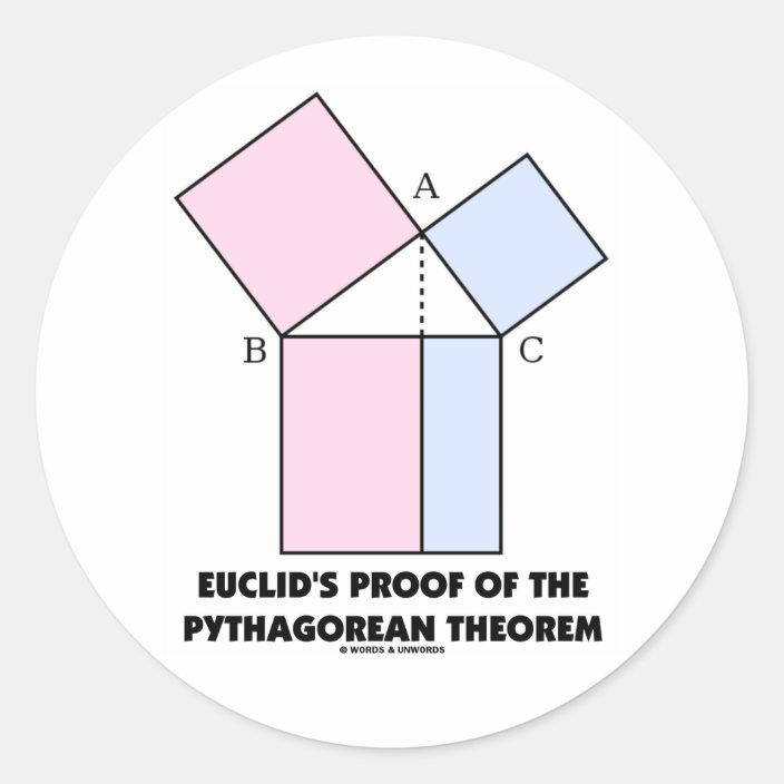 Euclid's Proof Of The Pythagorean Theorem Classic Round Sticker ...