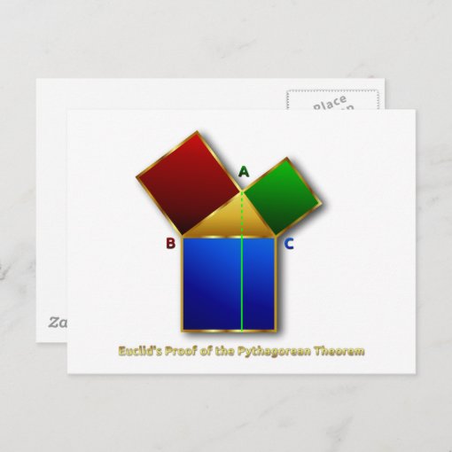 Euclid's Proof of the Pythagorean Theorem. Postcard | Zazzle