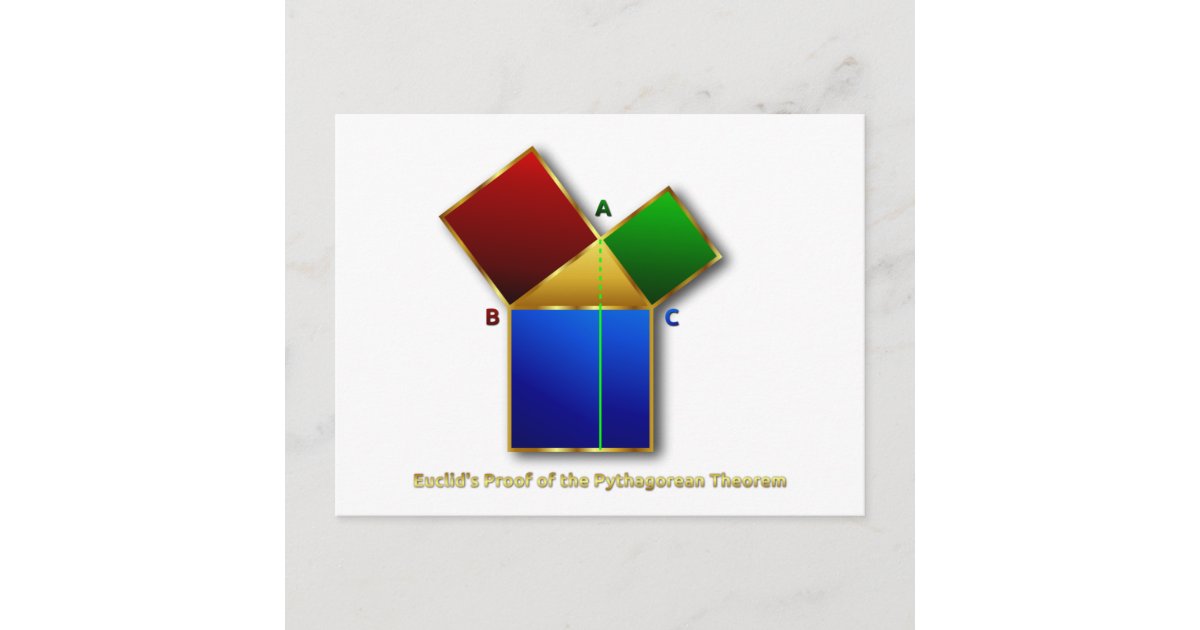 Euclid's Proof of the Pythagorean Theorem. Postcard | Zazzle