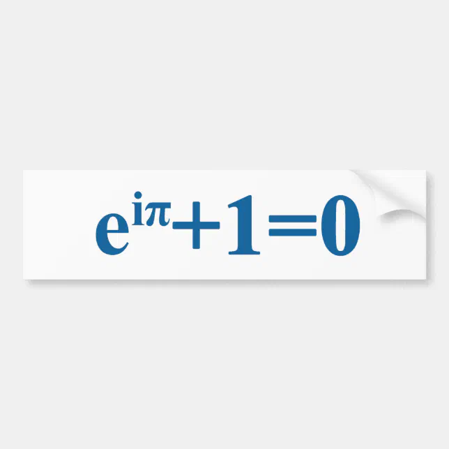 Eular math equation bumper sticker | Zazzle