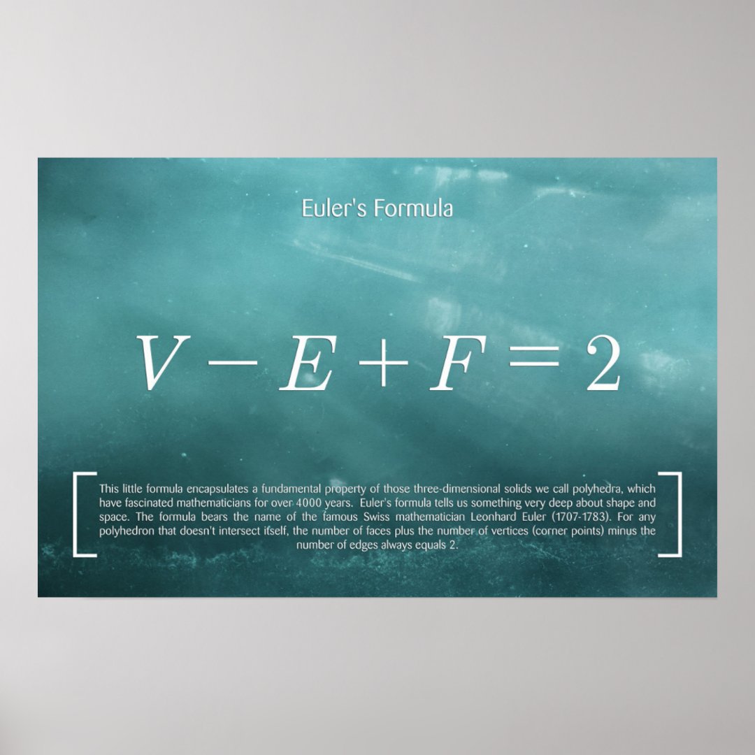 Euler's Formula - Math Poster | Zazzle