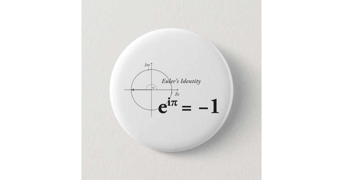 Euler's Identity Math Formula Button | Zazzle