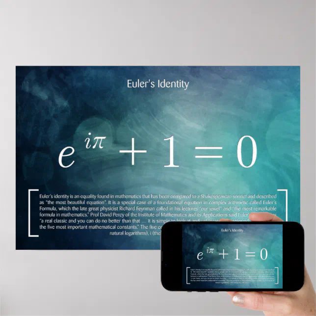 Euler's Identity - Math Poster | Zazzle