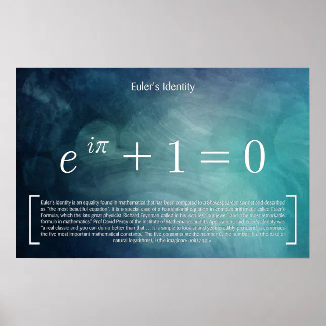 Euler's Identity - Math Poster | Zazzle